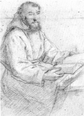 THE HEAD OF A BOY RECTO A SEATED FRANCISCAN MONK READING VERSO by ...