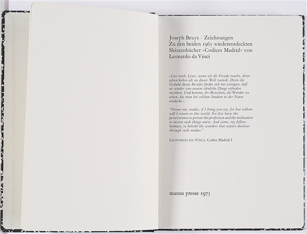 Zeichnungen zu Leonardo Codices Madrid by Joseph Beuys on artnet