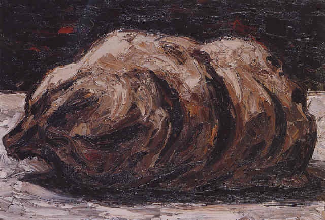 Painting 1989 Sack in landscape by Peter Booth on artnet