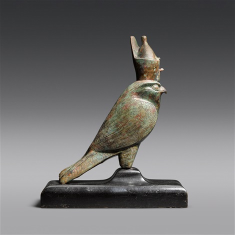 An Egyptian Bronze Figure of the Horus Falcon, 26th Dynasty, 664-525 B ...