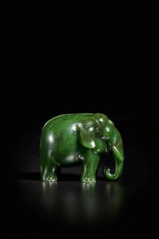 An Impressive Fabergé Nephrite Model of an Elephant, St. Petersburg ...