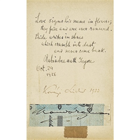 Untitled Letter by Rabindranath Tagore on artnet