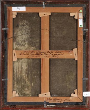 Portrait of Admiral Simon Hooglant in a red suit and powdered wig with ...