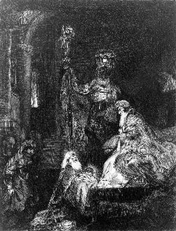 The Presentation in the Temple in the dark manner by Rembrandt van Rijn ...