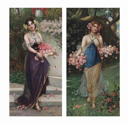 The maidens of Spring pair by Hans Zatzka on artnet