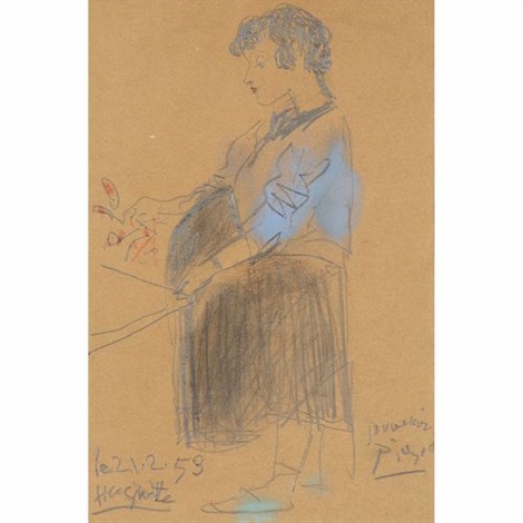 HUGUETTE ATTENDANT SON FILS DOMINIQUE by Pablo Picasso on artnet