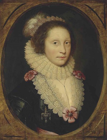 Portrait of a lady, traditionally identified as Lady Corbett, half ...