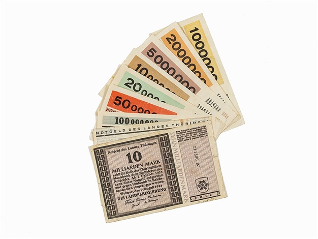Herbert Bayer, Weimar Hyperinflation Banknotes, Germany, 1923 on artnet