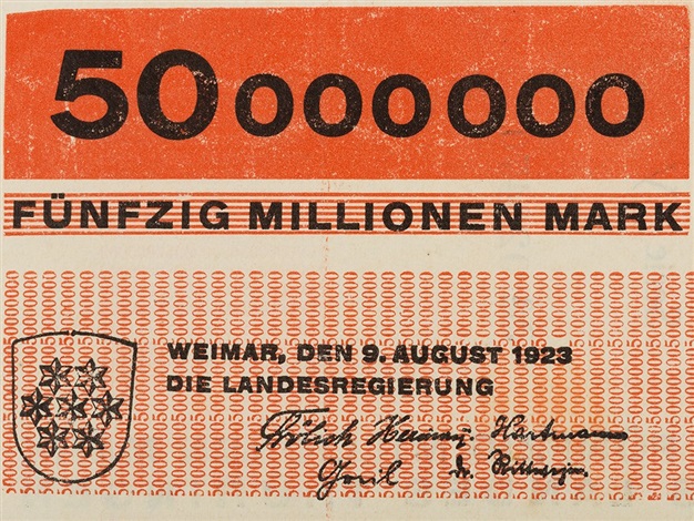 Herbert Bayer, Weimar Hyperinflation Banknotes, Germany, 1923 on artnet