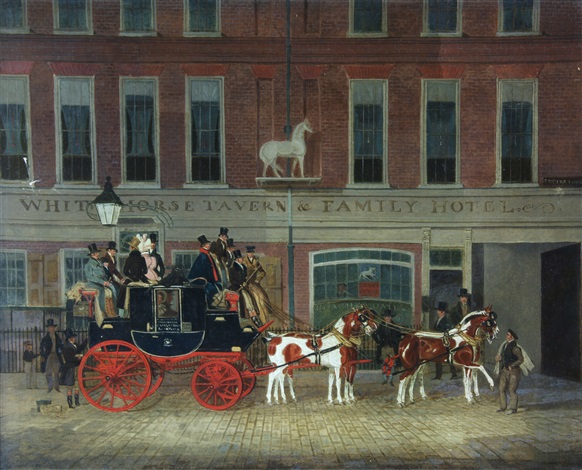 THE CAMBRIDGE TELEGRAPH AT THE WHITE HORSE by James Pollard on artnet