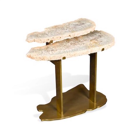 A Brenda Houston White Agate and Bronze Table by Brenda Houston Designs ...