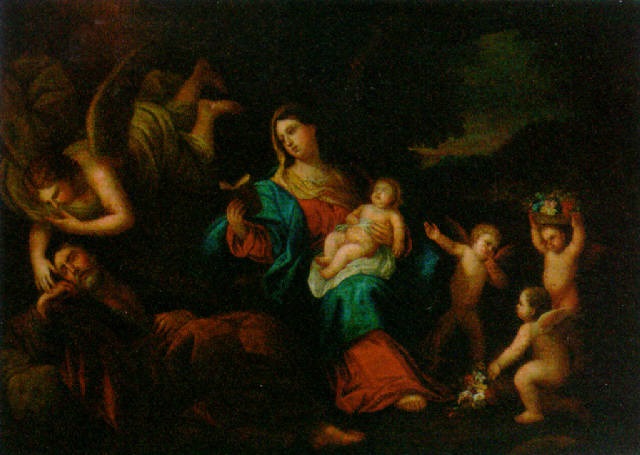 The Holy Family with an angel and putti in a landscape by Guido Reni on ...