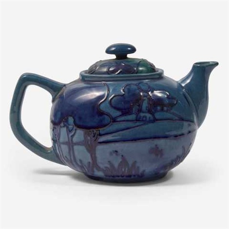 A Vase and Teapot, Weller Pottery, USA, 1904 by Frederick Hurten Rhead ...