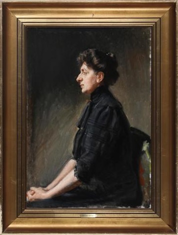 The singer Elisabeth Dons, seated, dressed in black by Michael Peter ...