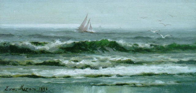 Breaking waves by Edward Moran on artnet