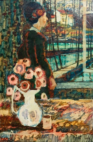 Woman Looking Through Window by Donald Roy Purdy on artnet