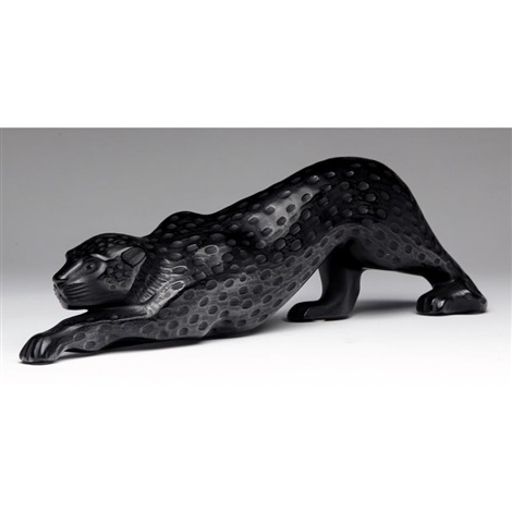 FRENCH LALIQUE BLACK GLASS LEOPARD by Lalique (Co.) on artnet