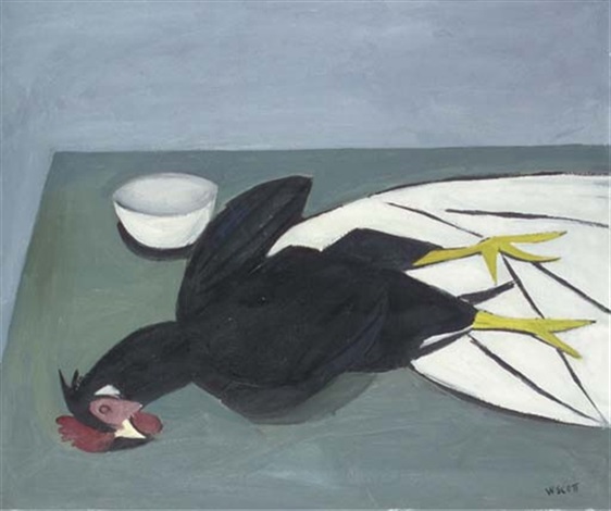 Still life with a cockerel by William Scott on artnet