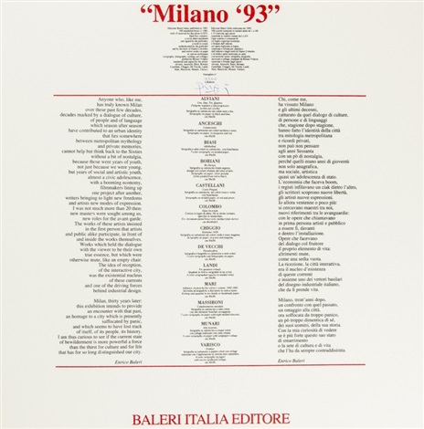 Milano 93 portfolio 1 sculpture - 12 graphics - 1 book by Various ...