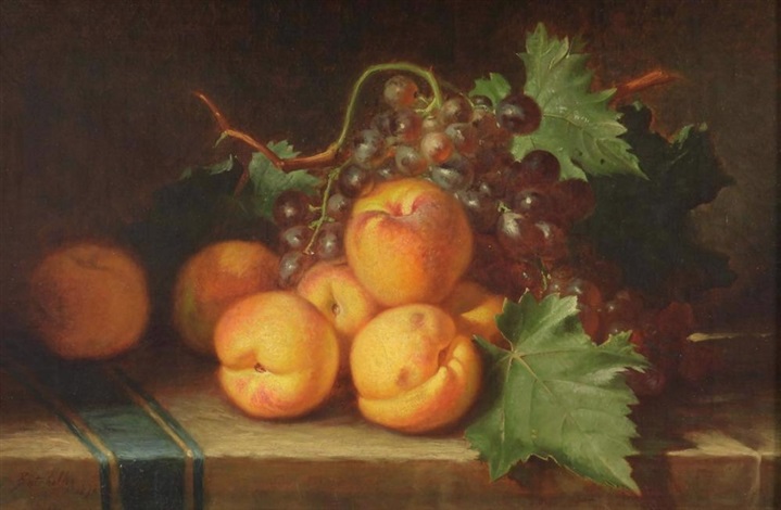 Frederick Batcheller Peaches Still Life Painting by Frederick S ...