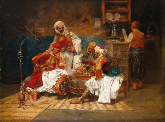 Les joueurs déchecs by Albert Joseph Franke on artnet