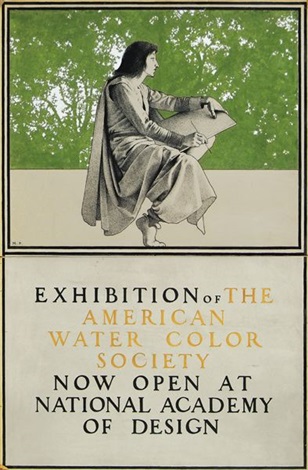 Seated artist Exhibition of the American Water Color Society illus. for ...