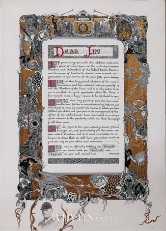 ILLUMINATED ADDRESS TO JIM BRINDLEY FOR HIS 50 YEARS SERVICE TO THE ...