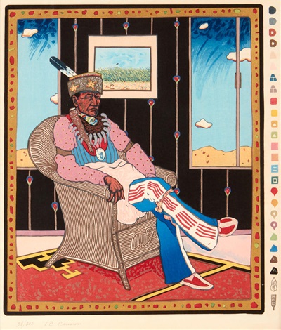 A T.C. Cannon Memorial Woodblock Suite five works, 1977 by T.C. Cannon ...