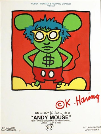 Andy Mouse Exhibition Poster, 1986 by Keith Haring on artnet