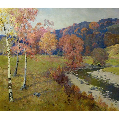 FALL SCENE WITH RIVER by William Robins on artnet