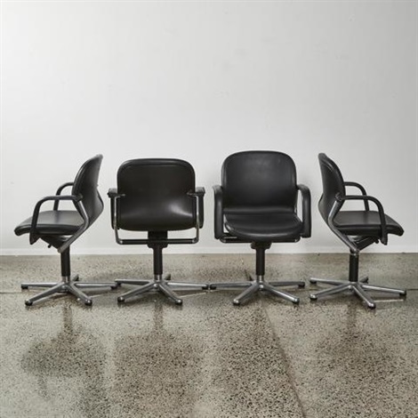 A Set Of Four Wilkhahn FS Line Germany Leather Meeting Chairs by ...