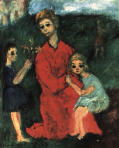 Woman and two children by Issachar Ber Ryback on artnet