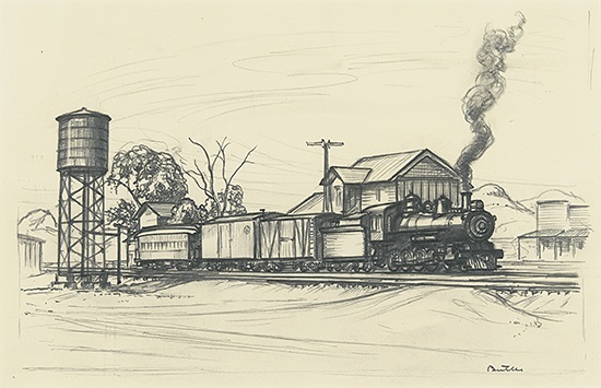 Train in station by Andrew R. Butler on artnet