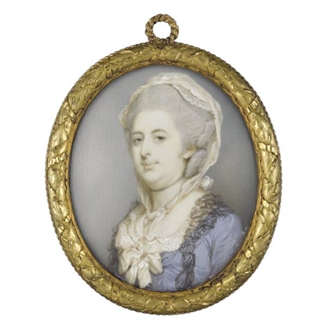 Portrait of Mrs. Thomas Hayley, née Mary Yates, wearing a lilac dress ...
