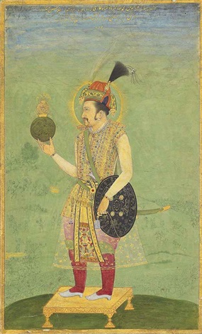 A victorious allegorical portrait of the emperor Jahangir by Anonymous ...