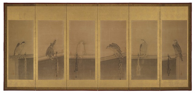 Tethered Birds of Prey by Soga Nichokuan on artnet