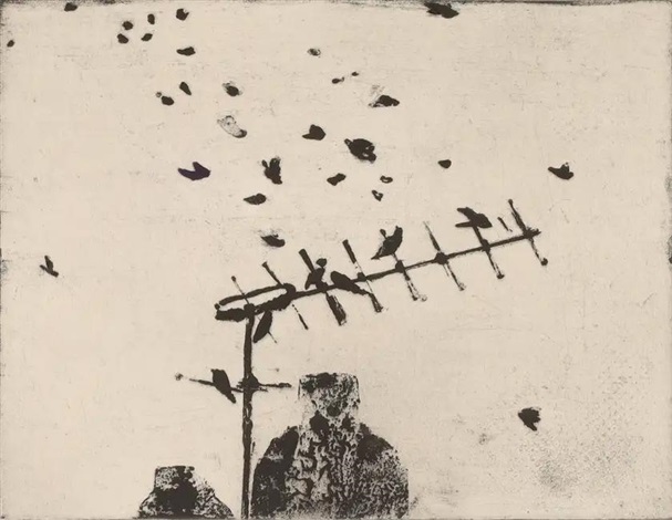 Starlings, from the Birds portfolio by Prunella Clough on artnet