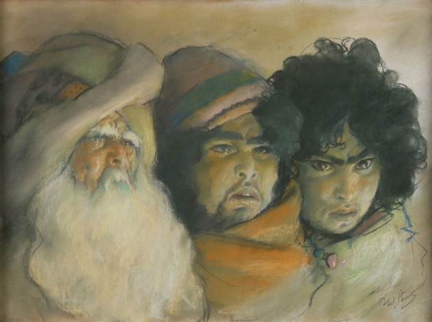 Avraham, Yitzchak and Jacob by Abel Pann on artnet