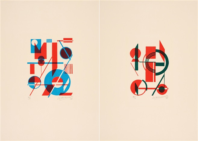 Mixed lot of 2 woodcuts by Wobbe Alkema on artnet