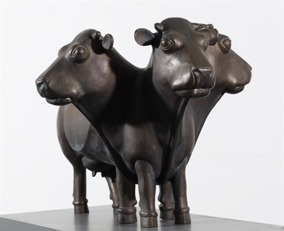 Three headed cow by Joachim Schonfeldt on artnet