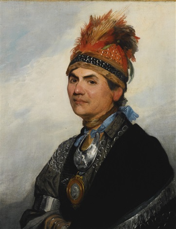 Portrait of the Mohawk chieftain Thayendanegea, known as Joseph Brant ...