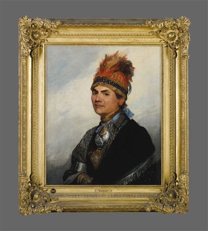 Portrait of the Mohawk chieftain Thayendanegea, known as Joseph Brant ...