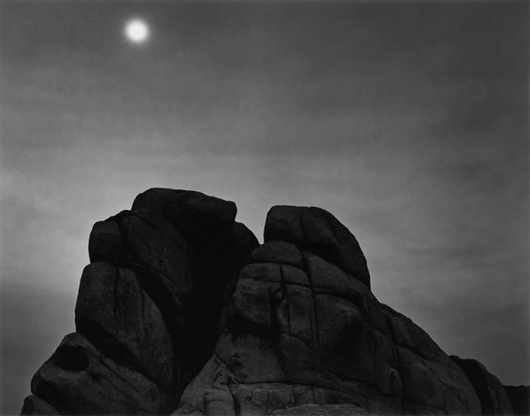Moon and Rocks, Joshua Tree National Monument, California by Ansel ...