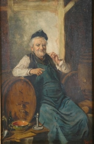 In the wine cellar by Hermann Kern on artnet