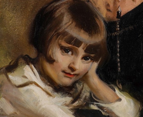 Portrait of Wanda Styka with Sons Andrzej and Juliusz by Tadeusz Styka ...