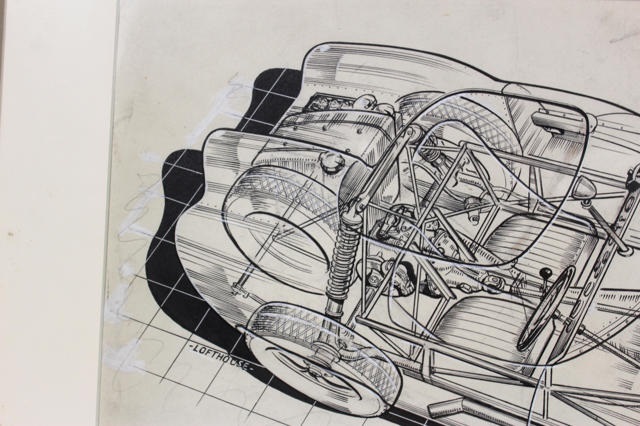 A Lotus 15 cut-a-way drawing for Motor Magazine by Lofthouse, by Tony ...