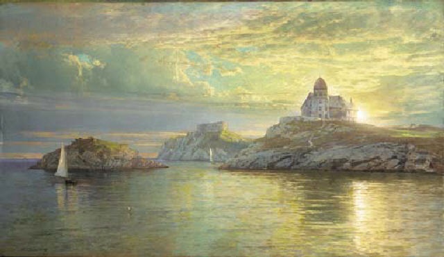 Harbor entrance on Bull Point, Newport, Rhode Island by William Trost ...