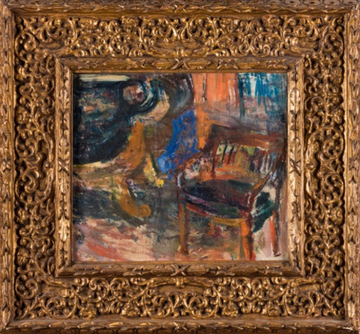 Interiør med sofa og stol by Ludvig Peter Karsten on artnet