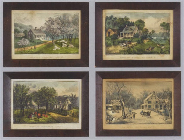 American homestead - Spring by Currier & Ives (Publishers) on artnet