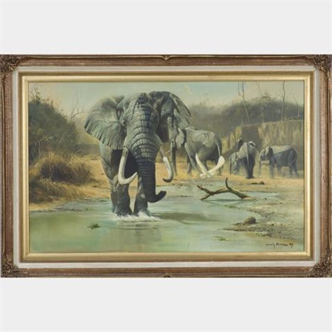 Elephants at Mana by Craig Bone on artnet